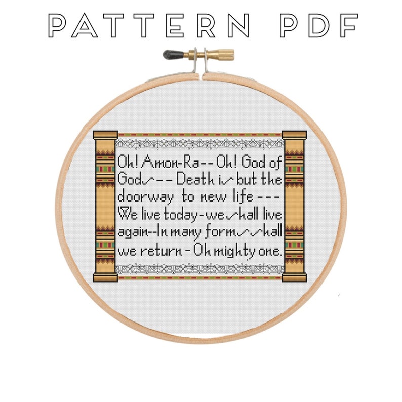 The Scroll of Thoth the Mummy Classic Horror Cross Stitch - Etsy