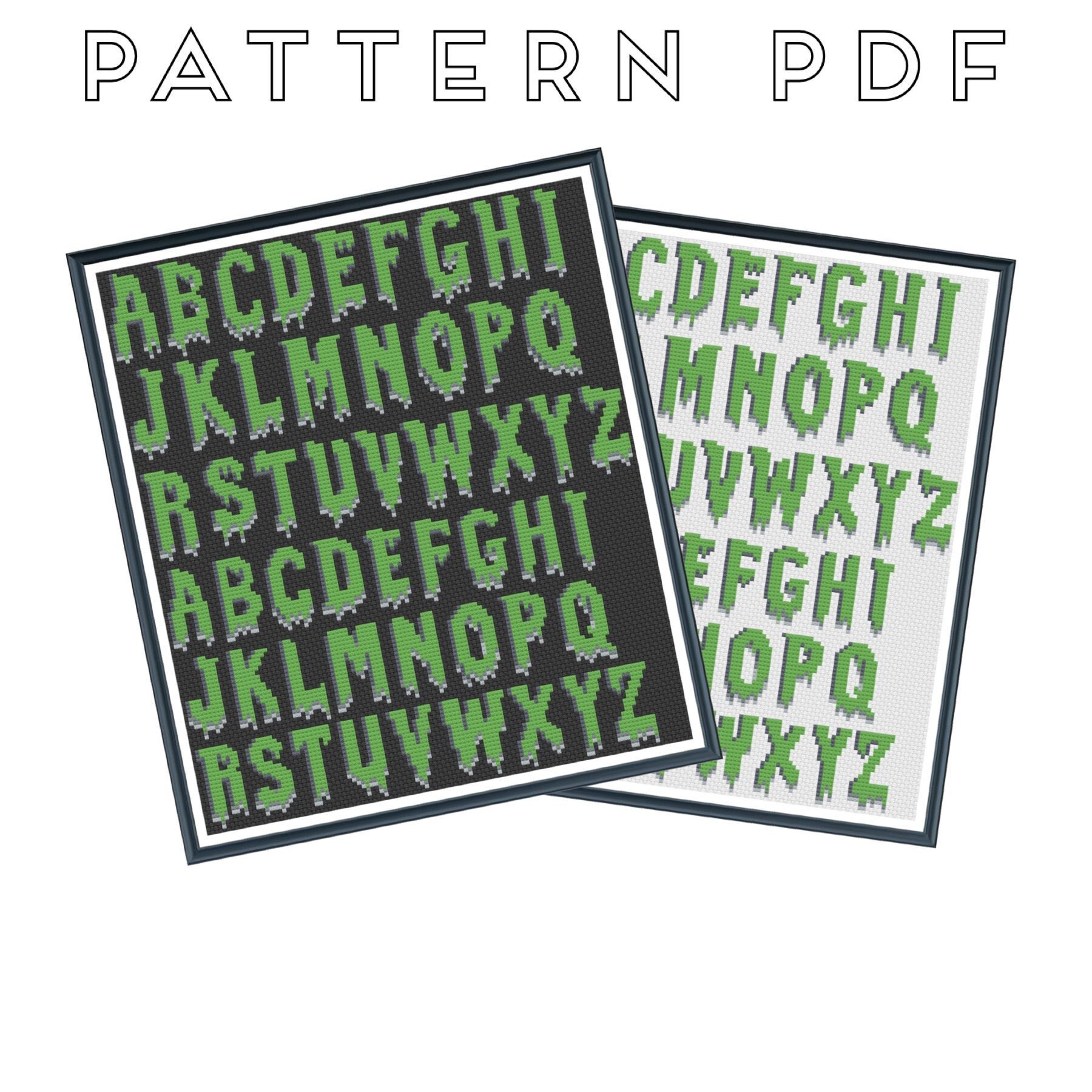 Creepy Shadowed Alphabet Cross Stitch Pattern - Etsy