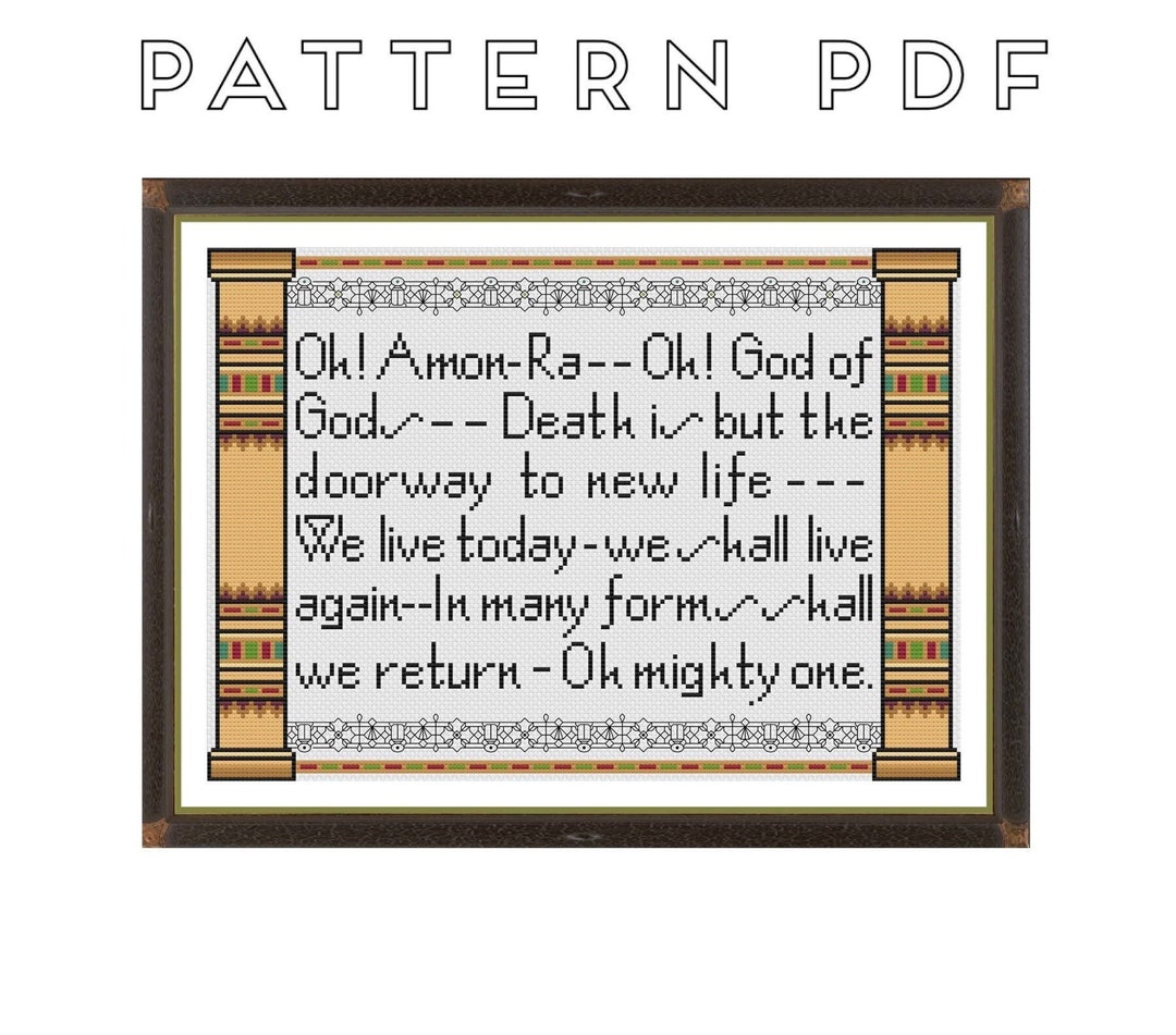 The Scroll of Thoth - the Mummy - Classic Horror Cross Stitch Pattern ...