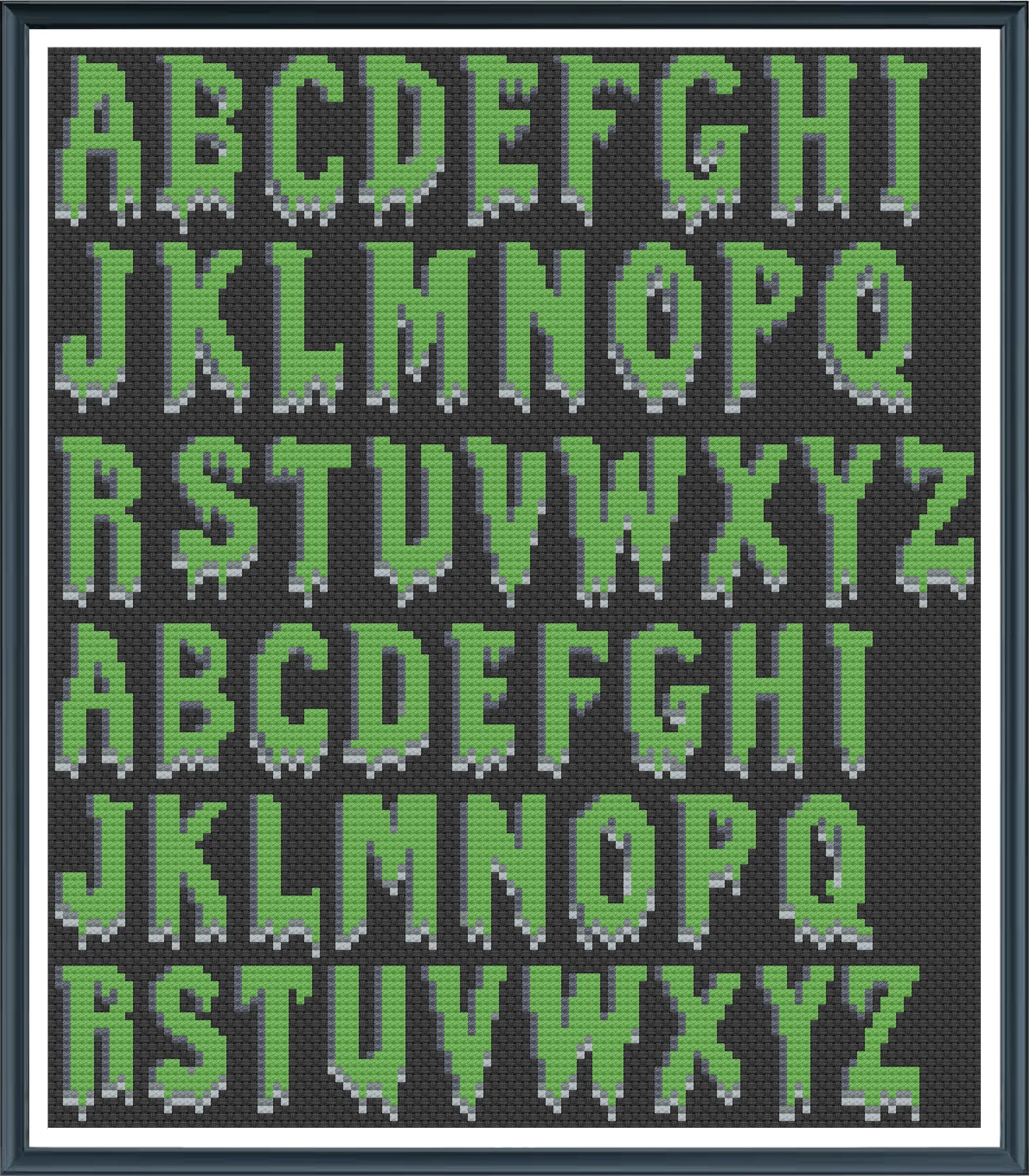 Creepy Shadowed Alphabet Cross Stitch Pattern - Etsy