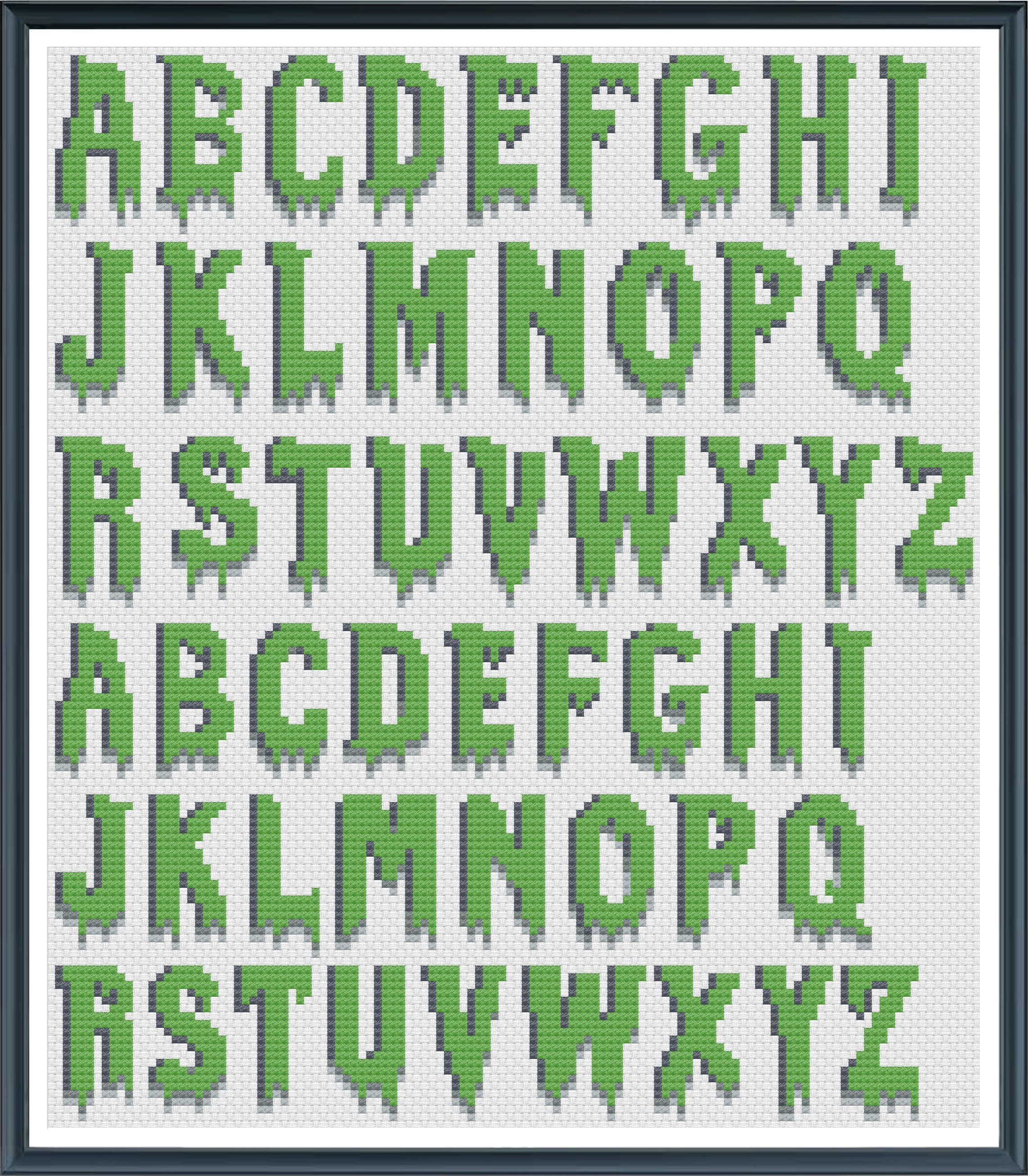 Creepy Shadowed Alphabet Cross Stitch Pattern - Etsy