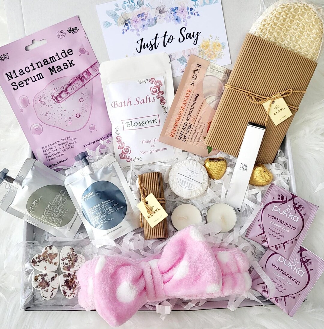 GLOW IN PINK Spa Gift Box for Her - Self Care Spa Gift Box for Women ...