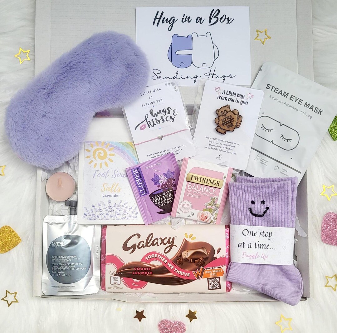 PURPLE HUG in a BOX, Sending Hugs Gift, Spa Gift for Her, Get Well Soon ...
