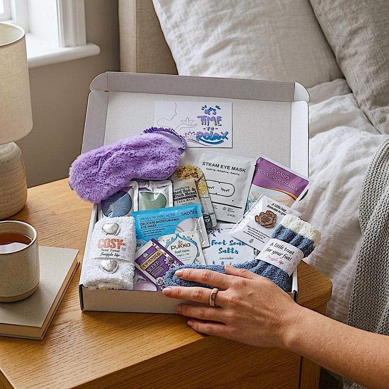 COSY NIGHT IN Pamper Hamper - Self-care Relaxation Spa Set - Hug in a ...