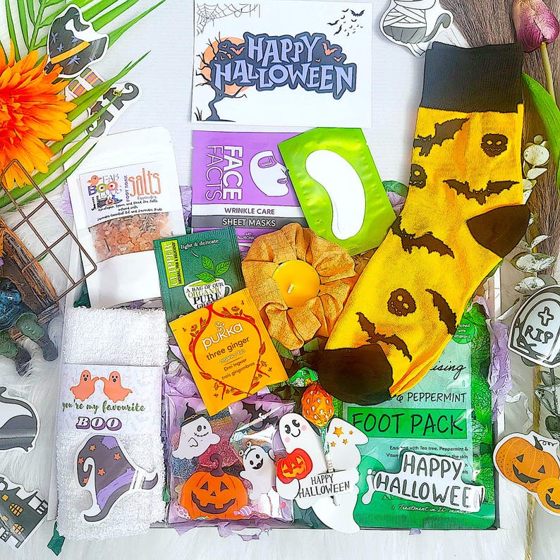 Halloween Gift Box, Self-care Spa Treats, Socks & Candy - Etsy