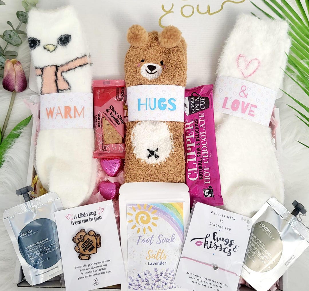 Sending WARM HUGS and LOVE Cosy Night in Fuzzy Socks Gift Box, Hug in a ...