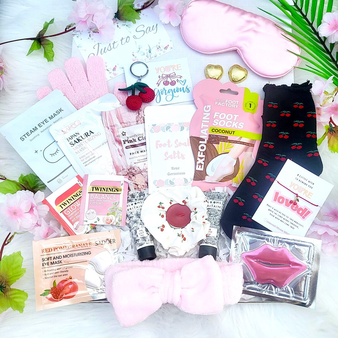 CHERRY LOVED Pamper Hamper- Ultimate Care Package - Hug in a Box - Pink ...