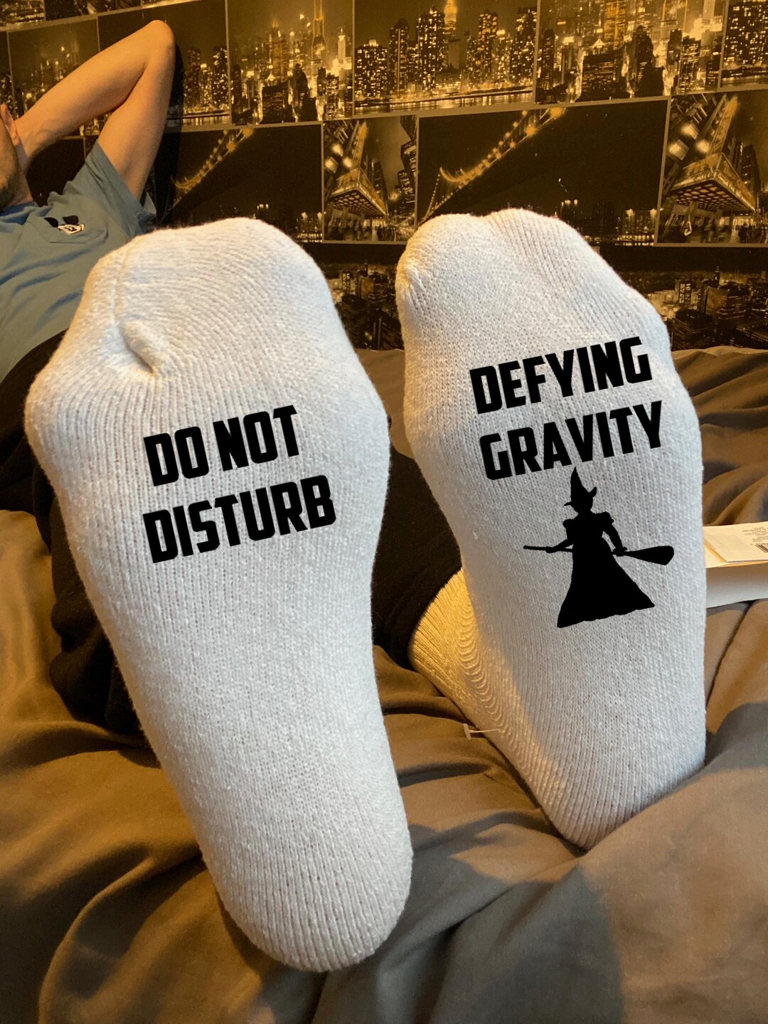 Do Not Disturb Defying Gravity Novelty Socks | Theatre Kid | Movie ...