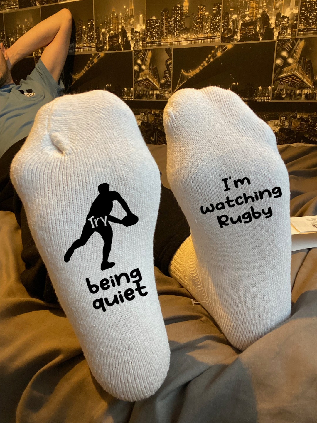 Novelty Rugby Humour Try Being Quiet Socks | for Him | for Her | - Etsy