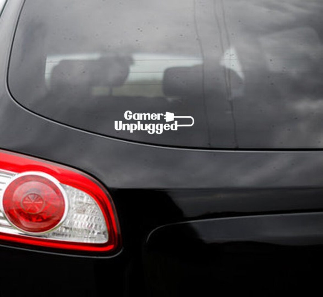 Gamer Life Game Unplugged Car Decal Car Sticker Gamer Reality Vintage ...