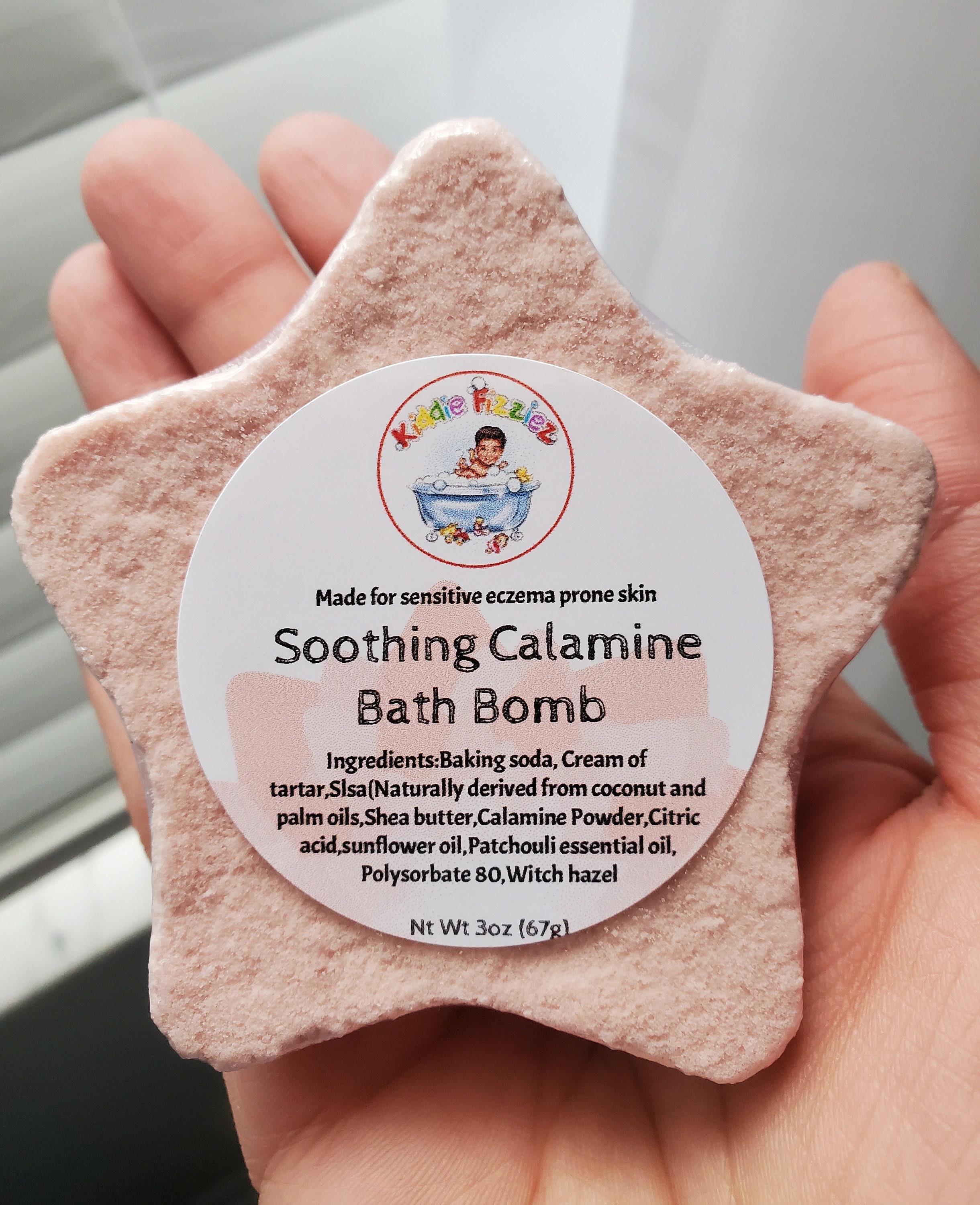 Calamine Bath Bomb.calamine.star Shaped.pink Bath Fizzy. - Etsy