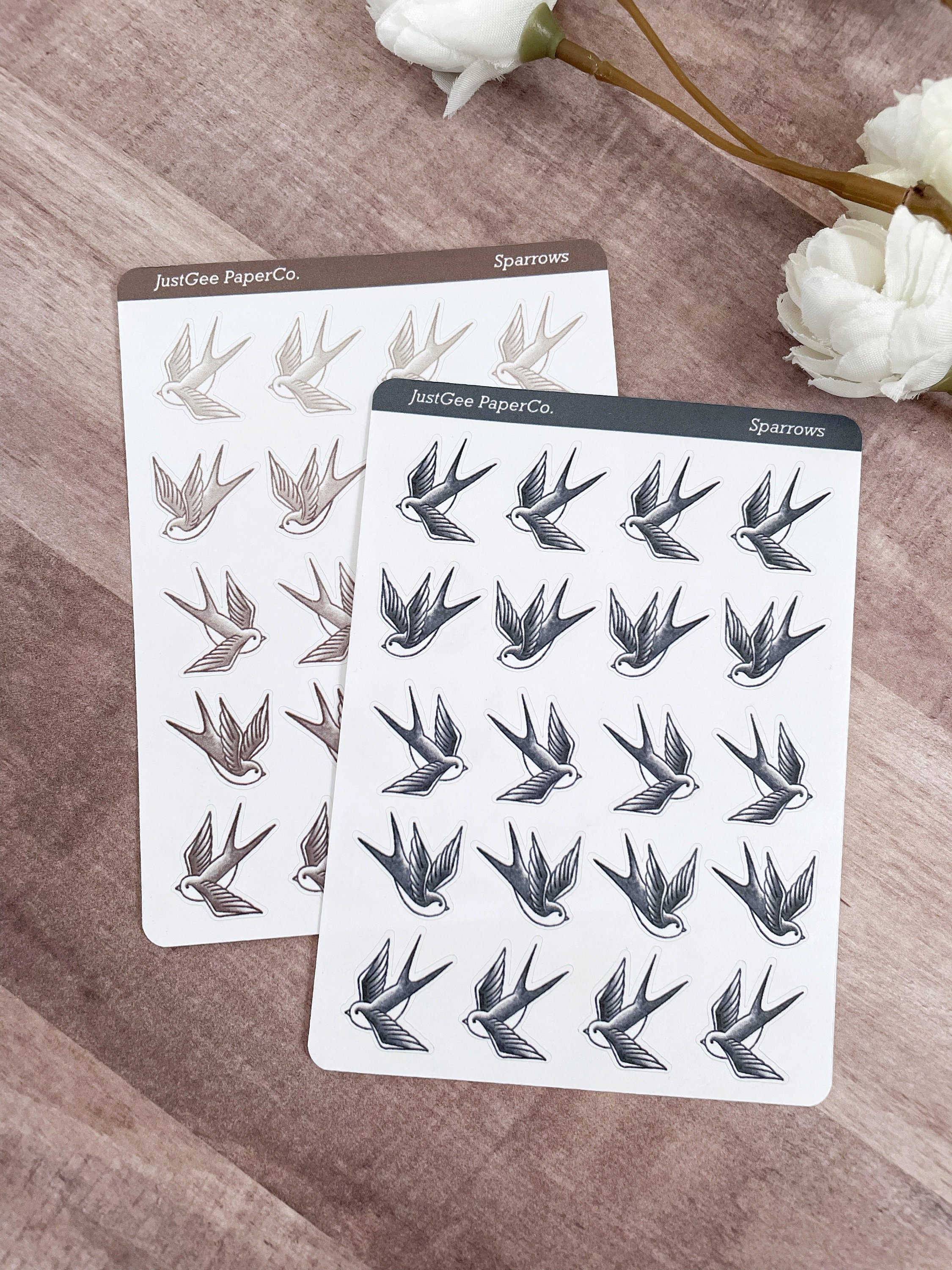 Sparrow Sticker Sheets / Bird Stickers / for Planner Bujo Travelers ...