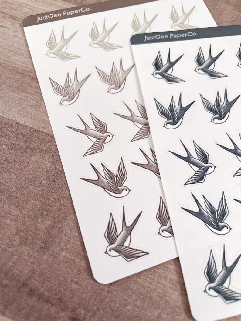 Sparrow Sticker Sheets / Bird Stickers / for Planner Bujo Travelers ...