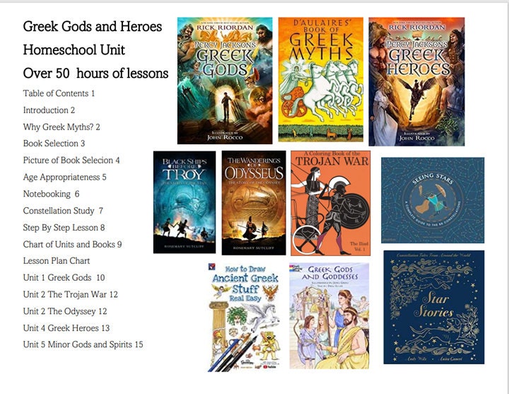 Greek Gods and Heroes Homeschool Unit - Etsy
