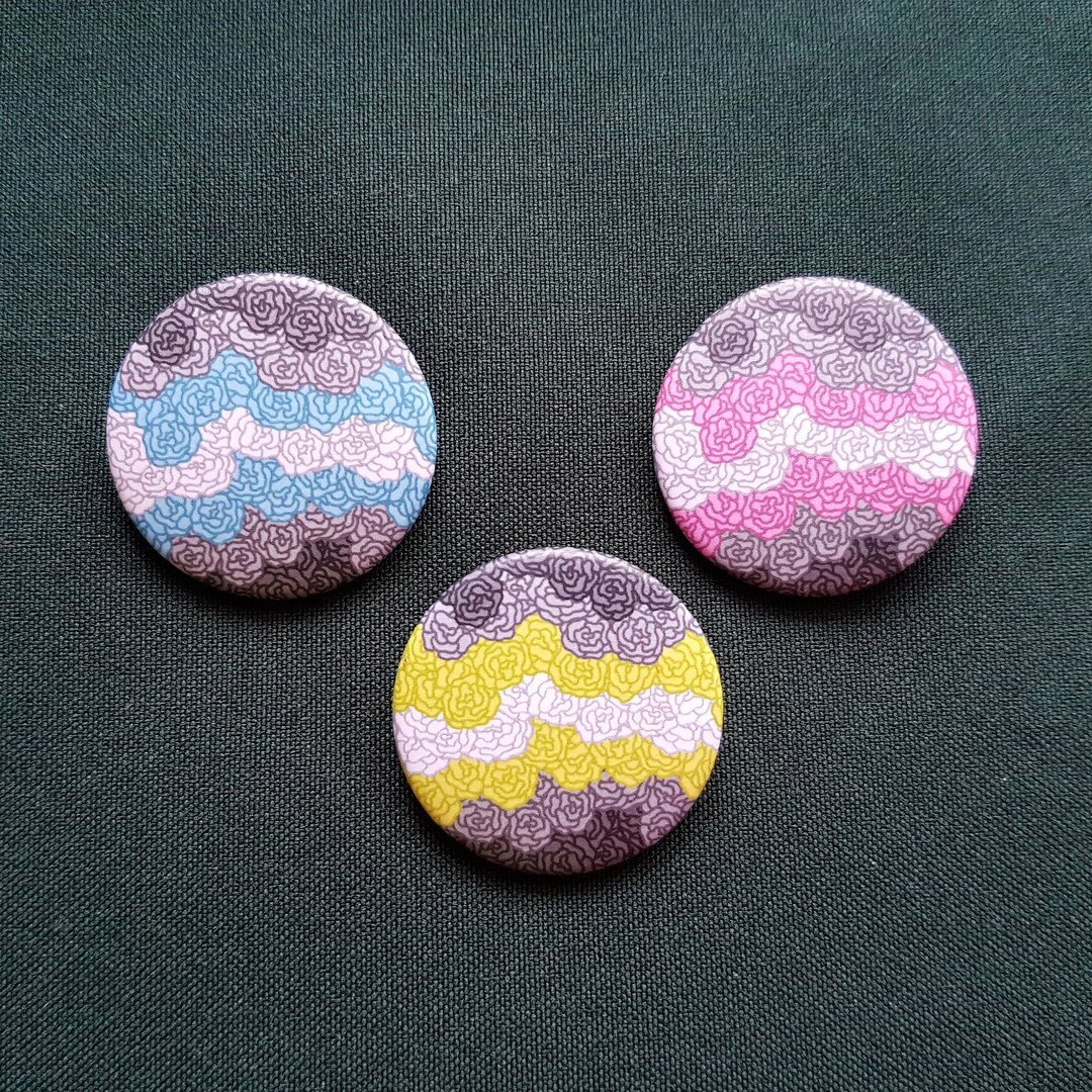 Flower Pride Flag Button Demiboy Demigirl Demigender - Etsy