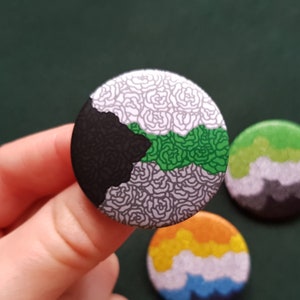 Flower Pride Flag Button - Aromanic - Demiromantic - Aroace - Etsy