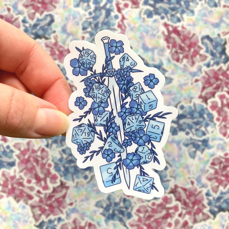 Dice Sword Sticker 3 Different Color Variations - Etsy