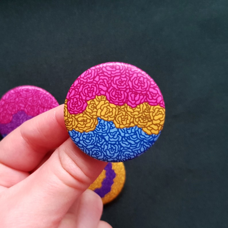 Flower Pride Flag Button - Bisexual - Pansexual - Intersex - Etsy