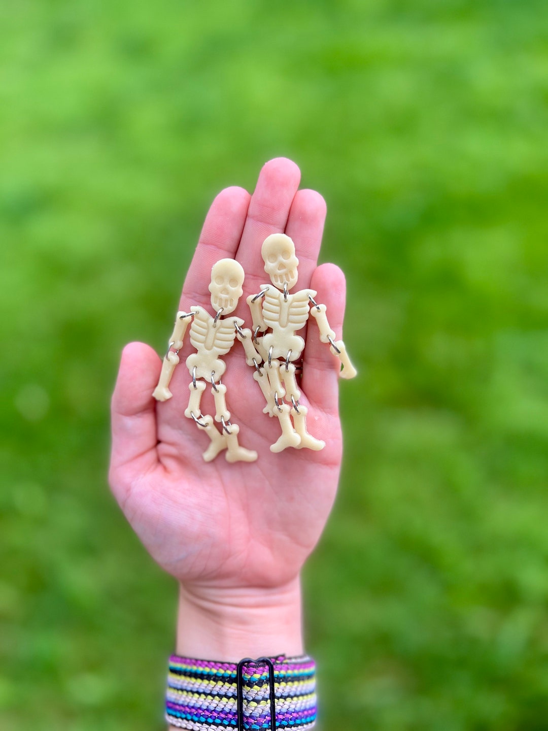 Skeleton Halloween Clay Earrings Glow in the Dark Skeletons - Etsy
