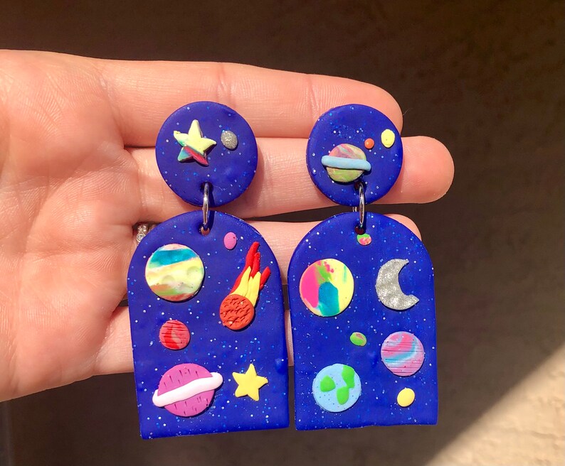 Ms. Frizzle Earrings / Mrs. Frizzle Earrings / Space Earrings/ | Etsy