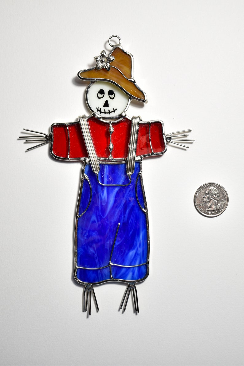 Scarecrow Stained Glass Suncatcher/ornament - Etsy