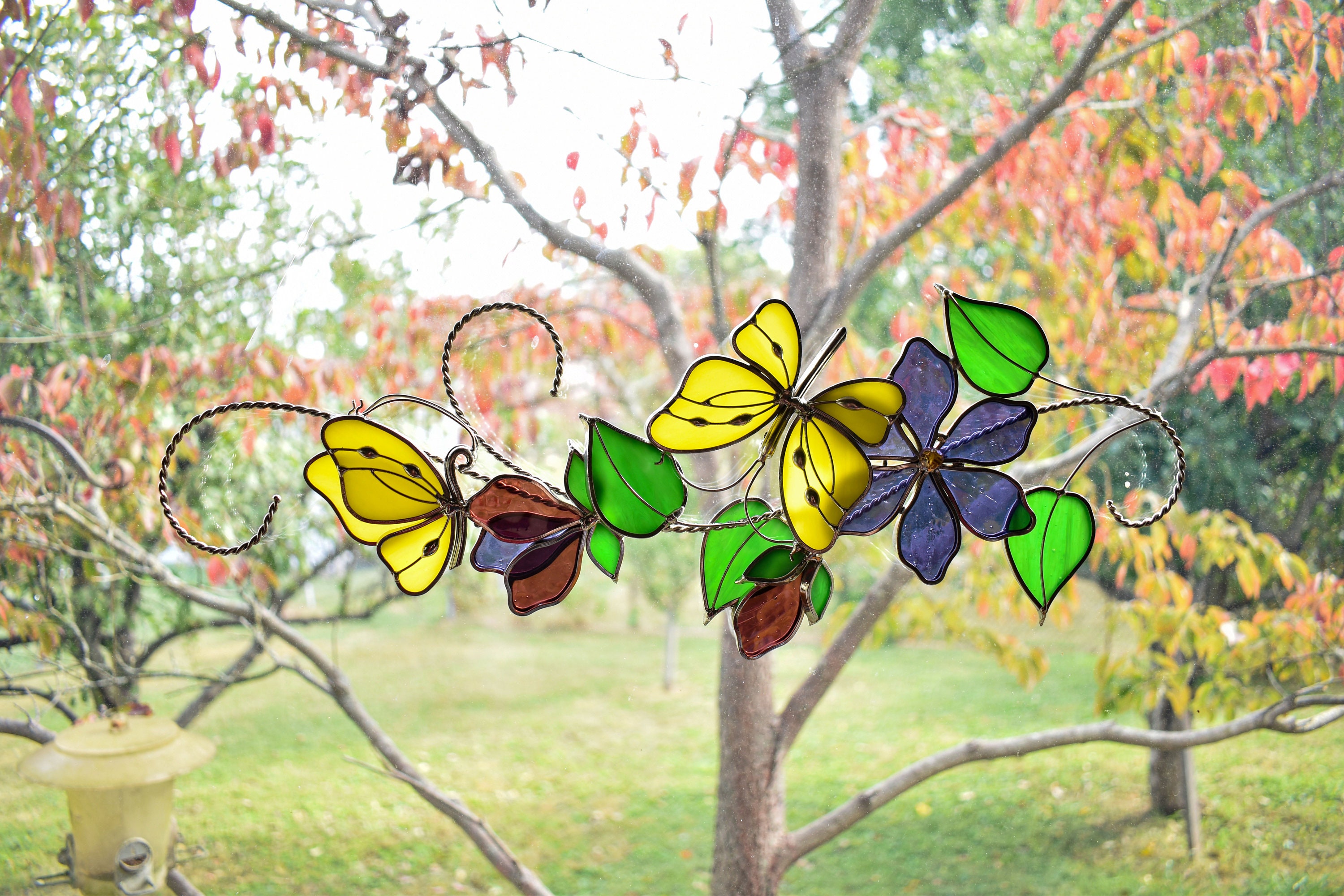 Butterflies on Twisted Wire, Blue or Yellow - Etsy