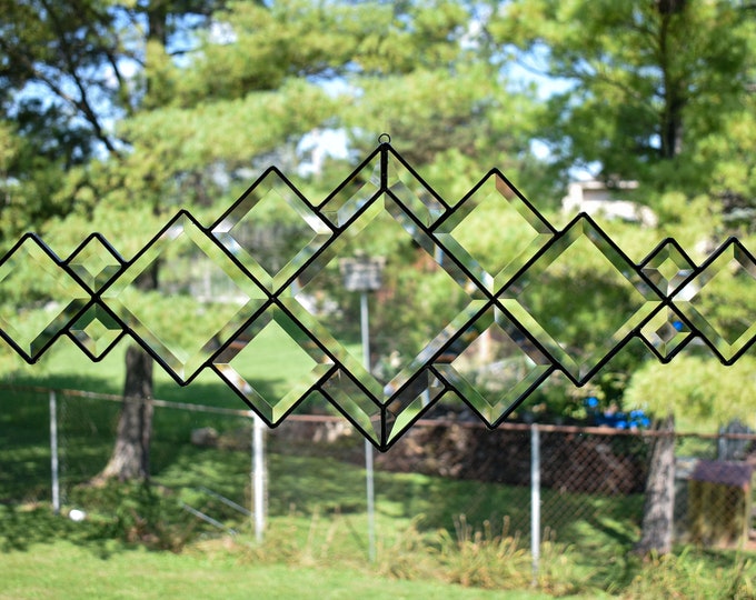 Transom With Beveled Squares Vertical or Horizontal 400 - Etsy