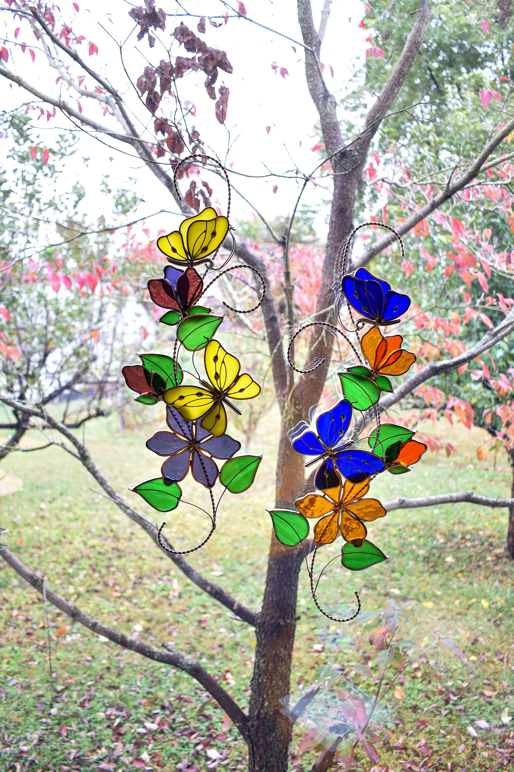 Butterflies on Twisted Wire, Blue or Yellow - Etsy