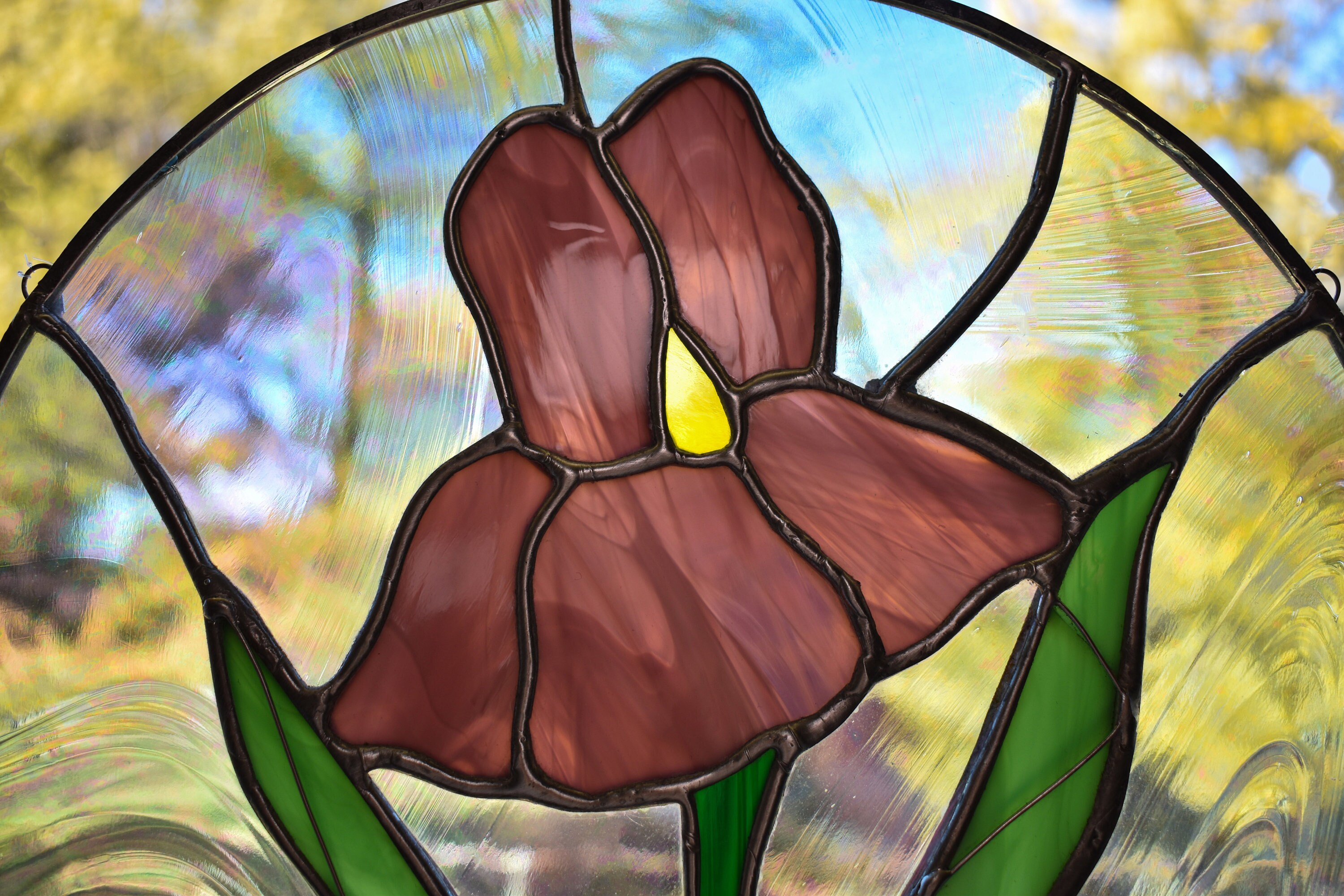 Iris Stained Glass Window - Etsy