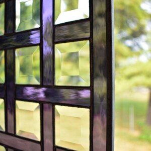 Basket Weave Stained Glass Panel - Etsy