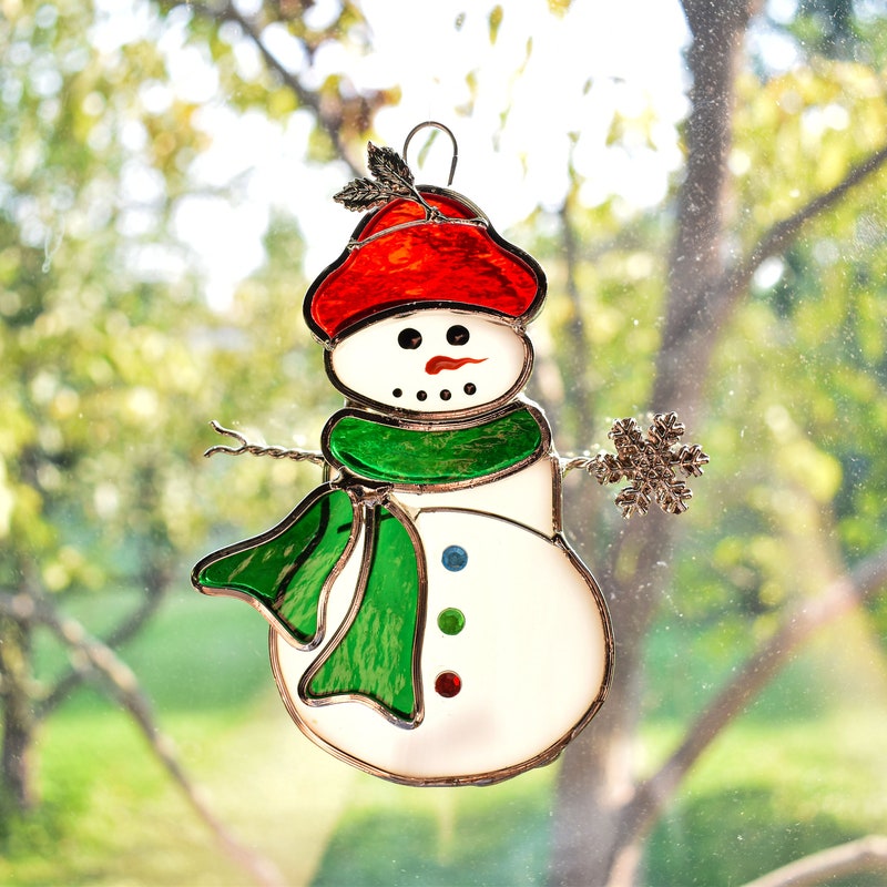 Small Snowman Suncatcher - Etsy