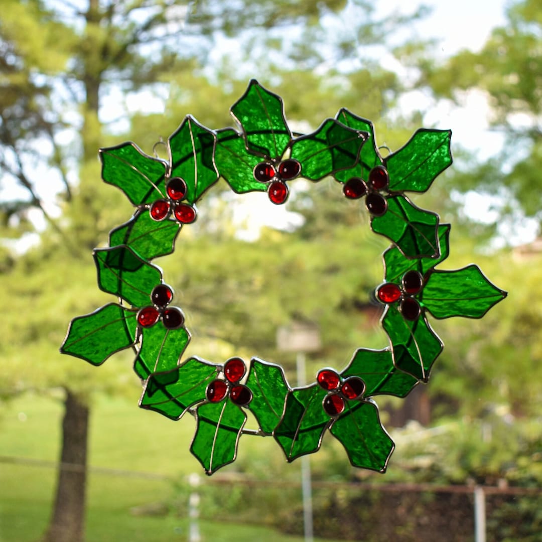 Holly Wreath With Berries - Etsy