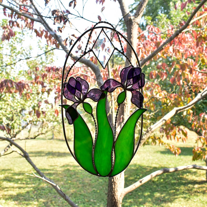 Stained Glass Iris Frame - Etsy