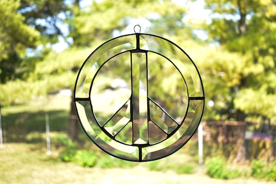 Peace Sign Beveled Glass - Etsy