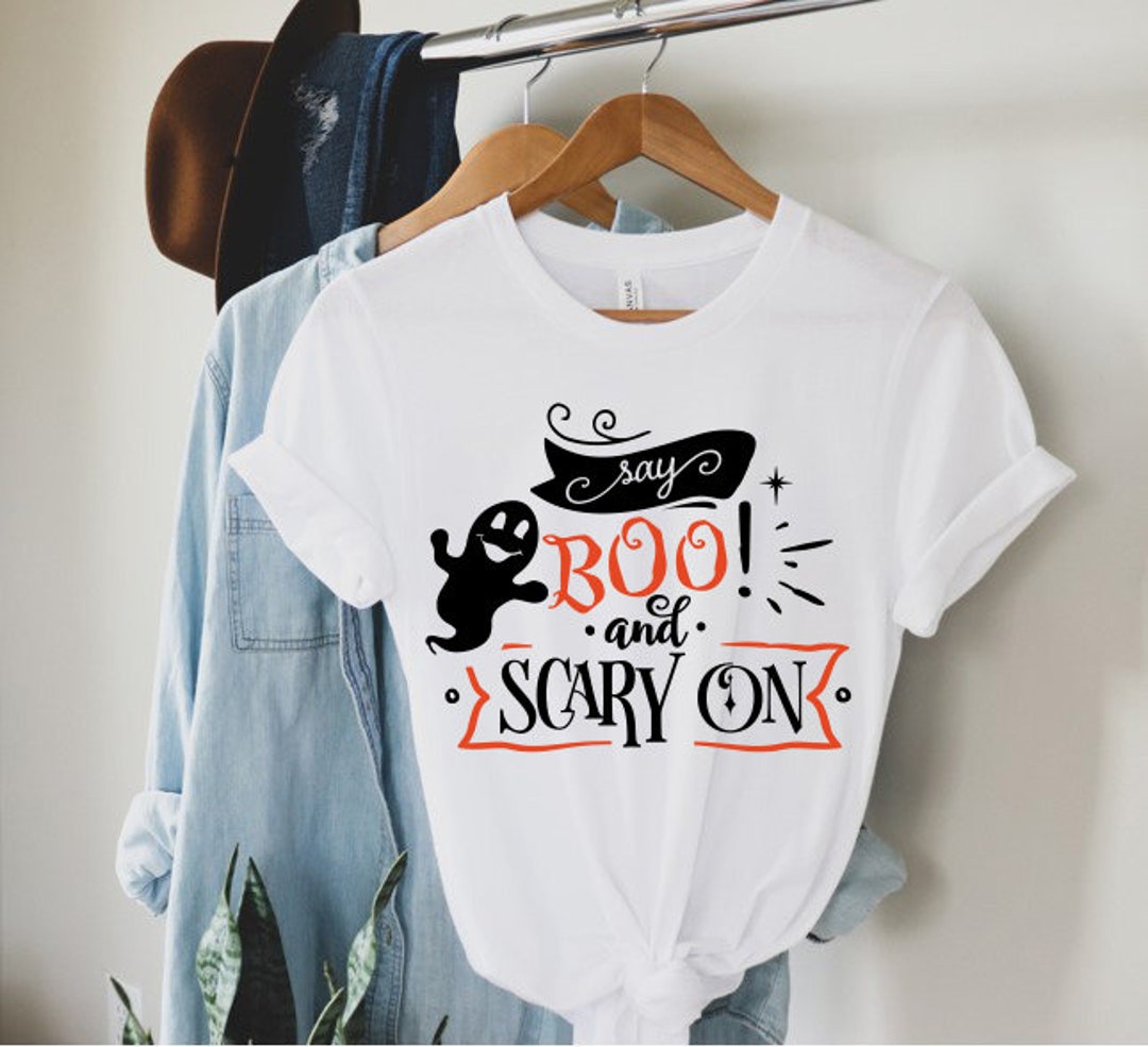 Boo and Scary on Shirt Halloween Boo Shirt Halloween Gifts - Etsy