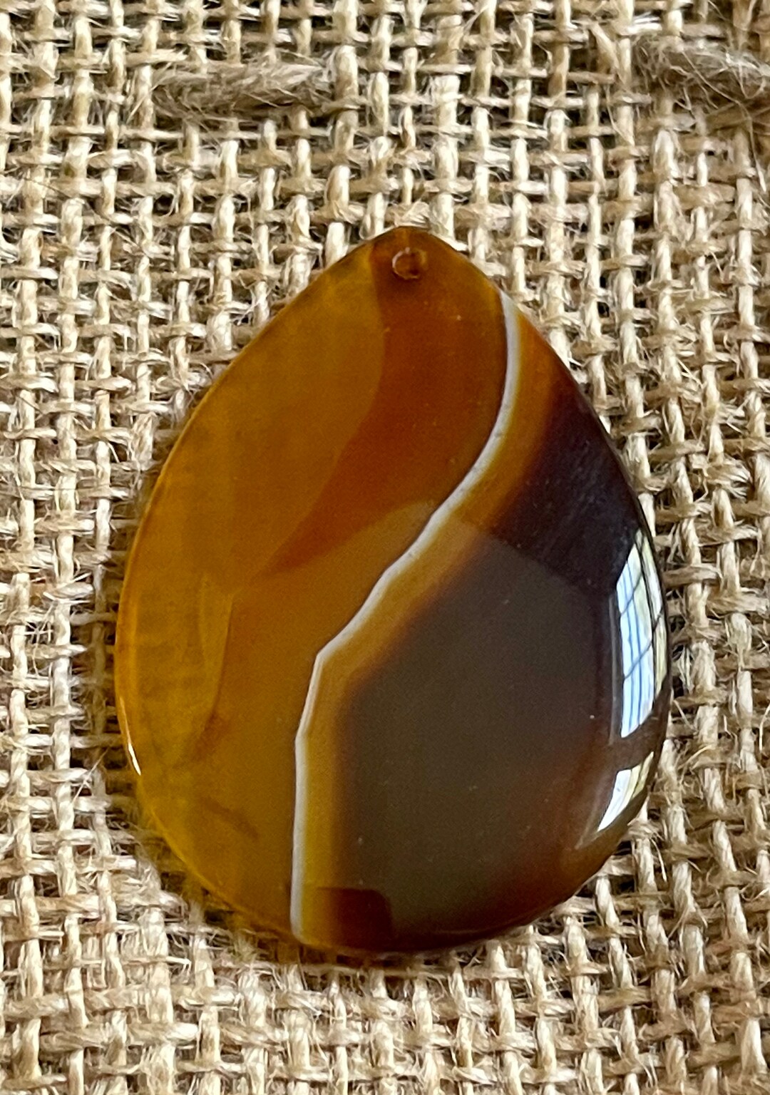 AGATE Pendant 1x2 Teardrop Natural Stone Rock Mineral Hole Drilled ...