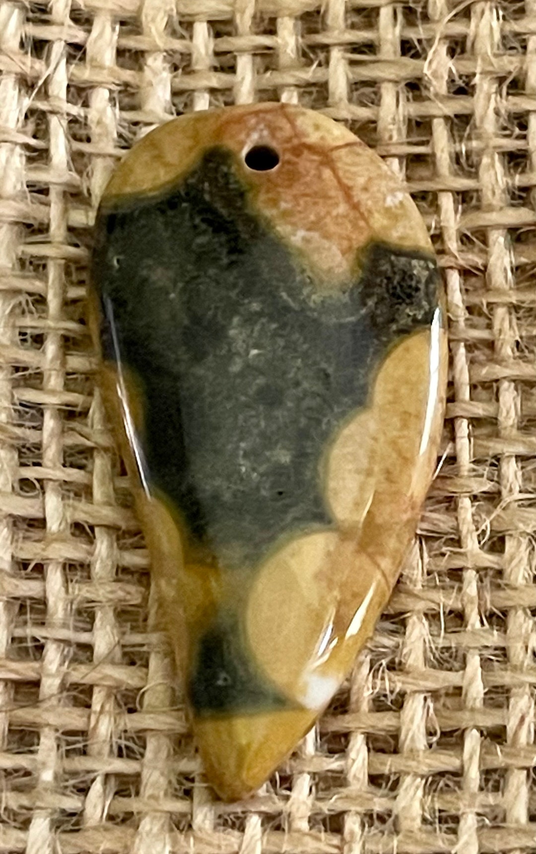 BUMBLEBEE JASPER Pendant 3/4 X 1 3/4 Unique Shaped natural Stone Rock ...