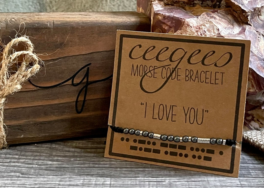 MORSE CODE i Love You Bracelet Secret Message Sentiment Feeling Beads ...