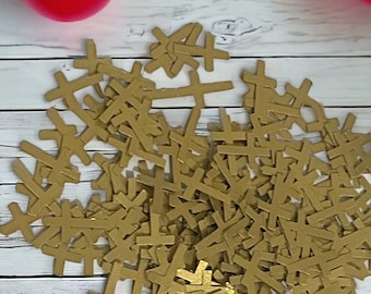 Silver Glitter Cross Confetti 100 Pieces Christening Decor Baptism ...