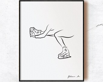 Ice Skater Line Art - Etsy