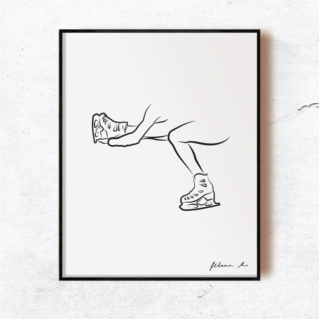 Ice Skater Line Art Ice Sport Lovers Print Line Drawing - Etsy
