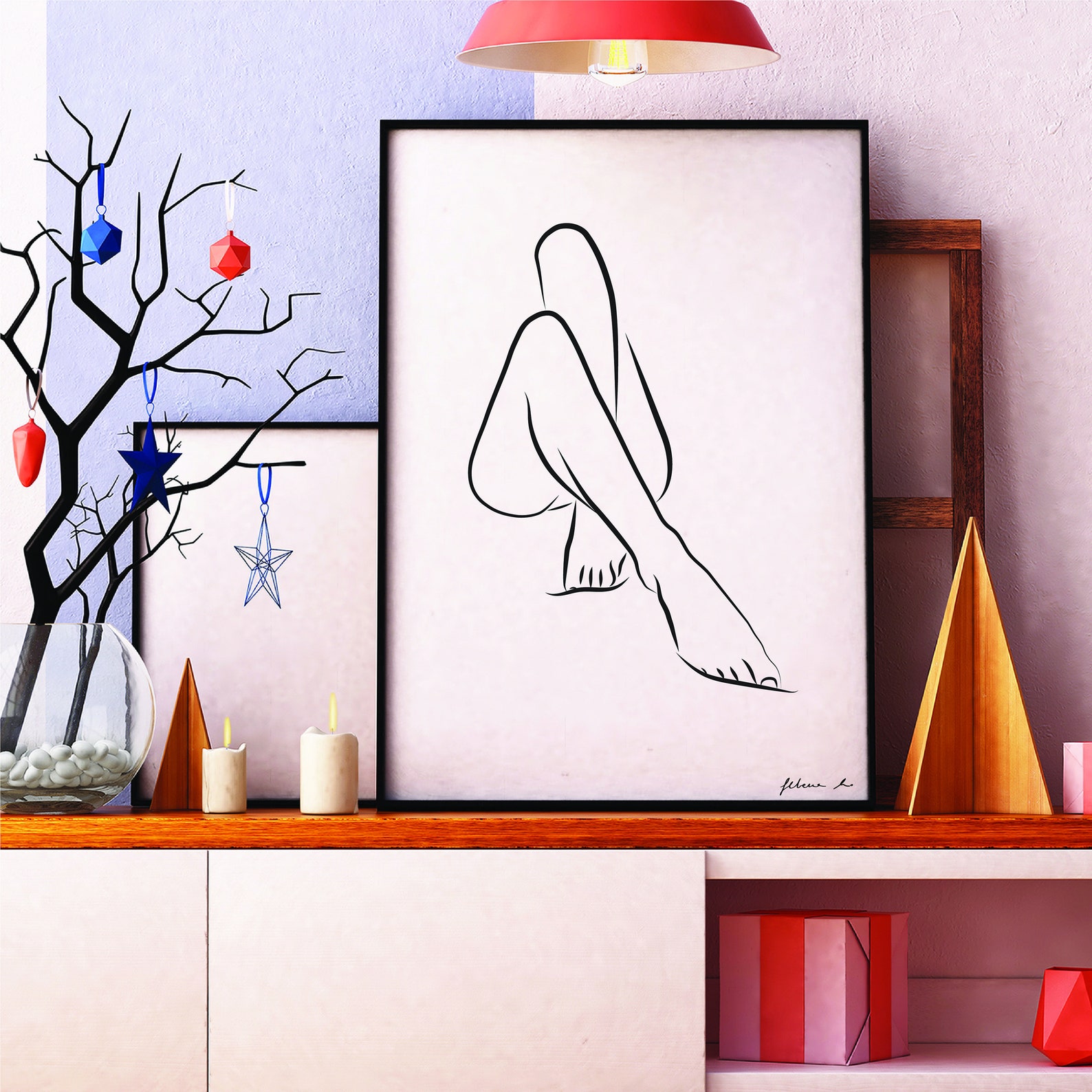 Woman Body Line Art Sensual Woman Art Nude Printable Poster - Etsy