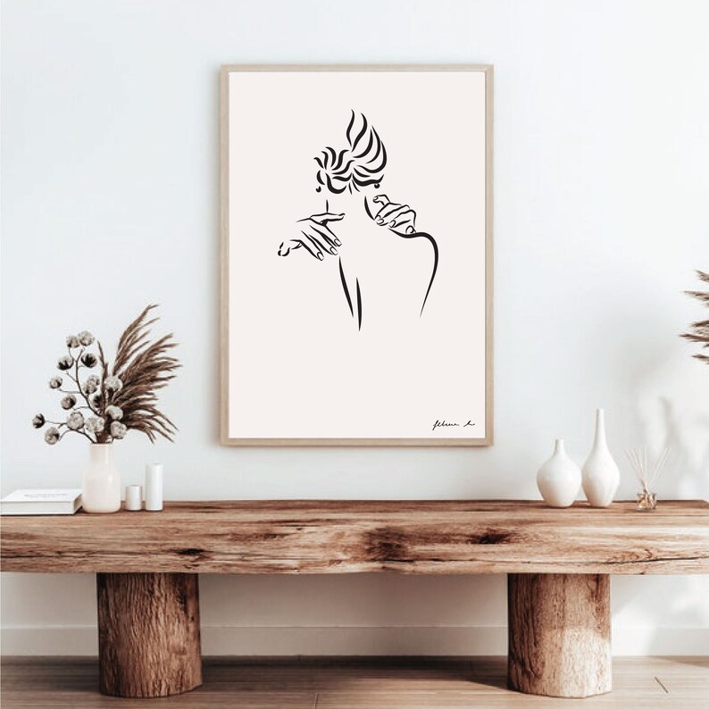 Woman Back Drawing Female Art Print One Line Art Printable - Etsy