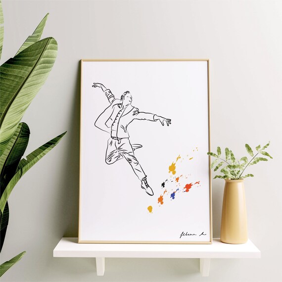 Figurant Ballet Dancer Man Line Art Dance Art Dancer | Etsy