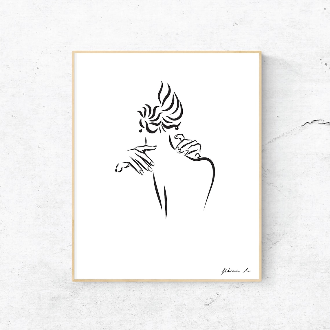 Woman Back Drawing Female Art Print One Line Art Printable - Etsy