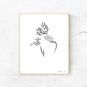 Woman Back Drawing Female Art Print One Line Art Printable - Etsy