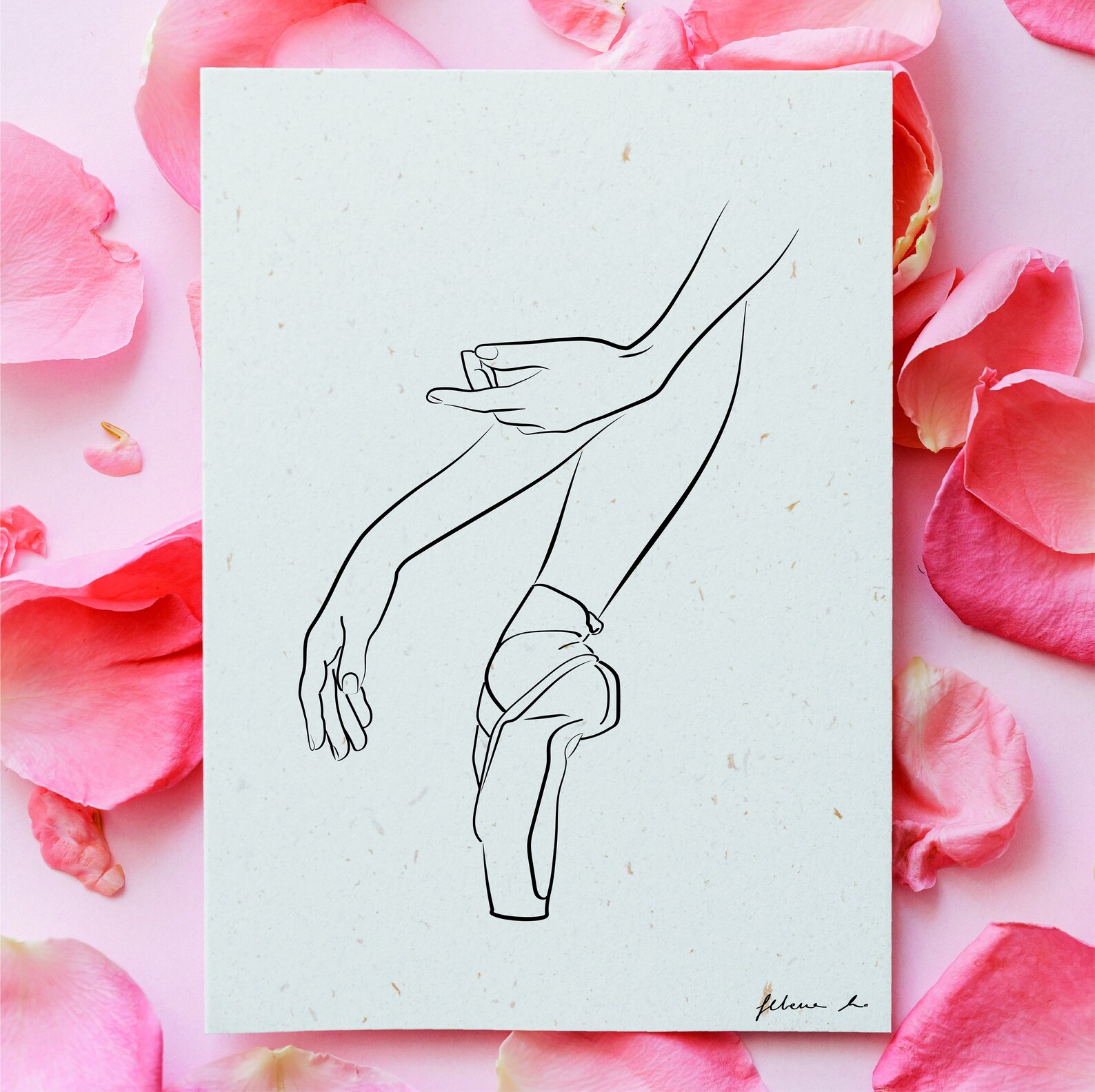 Ballet Dancer Drawing, Ballerina Line Art Drawing, Ballerina Gift ...