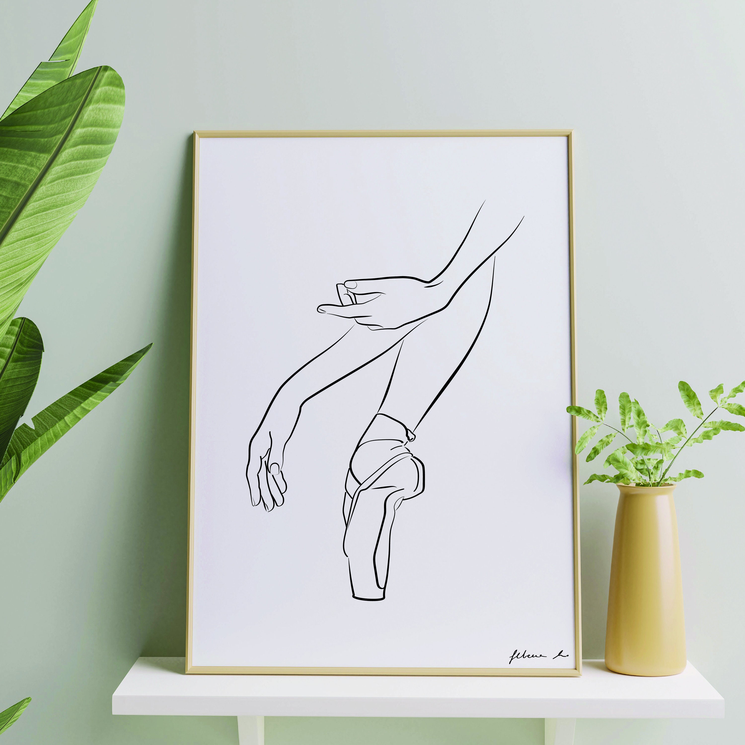 Ballet Dancer Drawing, Ballerina Line Art Drawing, Ballerina Gift ...