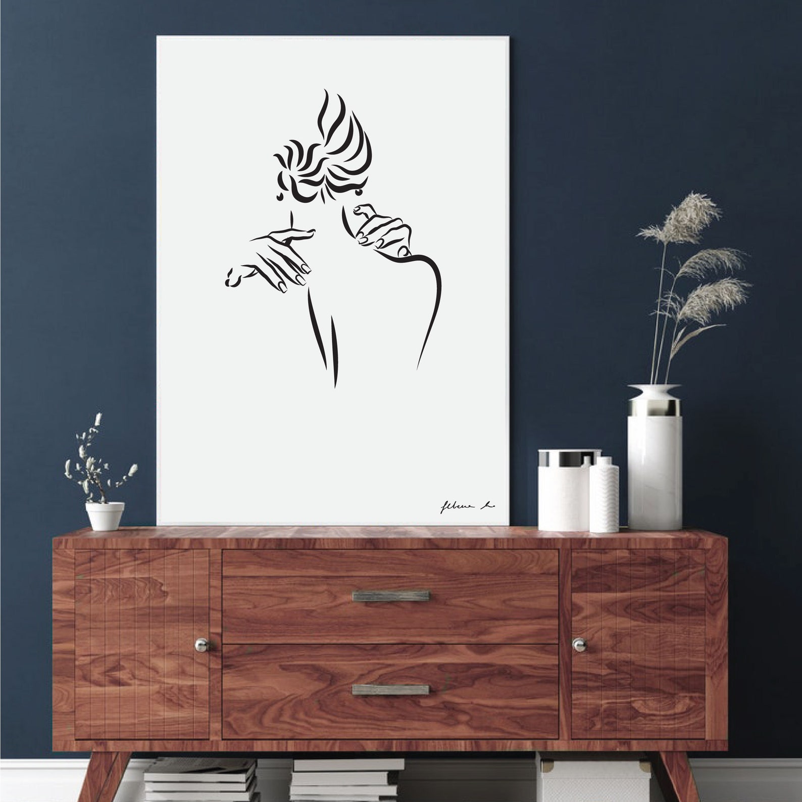 Woman Back Drawing Female Art Print One Line Art Printable - Etsy