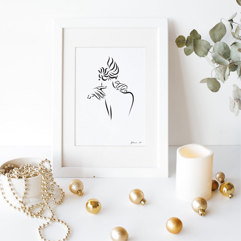 Woman Back Drawing Female Art Print One Line Art Printable - Etsy